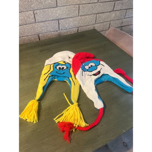 Smurfs | Costumes | Smurfsthemed Knit Winter Hats Smurfette Papa Smurf ...